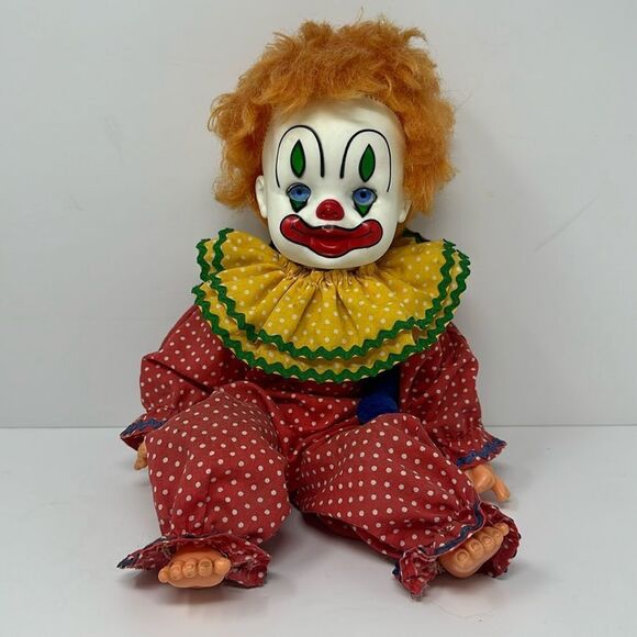 Perfekta | Toys | Vtg Clown Face Baby Dollsoft Body Red Hair Gatabox ...